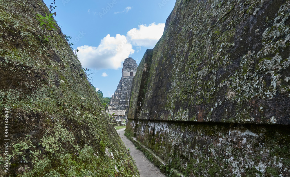 Guatamala, Tikal, View of Mayan pyramid Stock Photo | Adobe Stock
