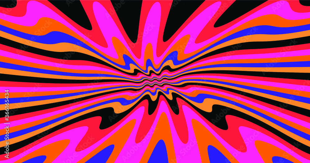 1960s Hippie Wallpaper Design. Trippy Retro Background for Psychedelic ...