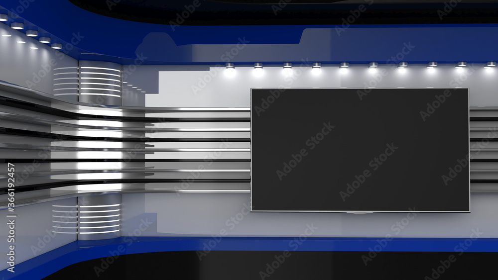 Tv Studio. Backdrop for TV shows. TV on wall. News studio. The perfect ...