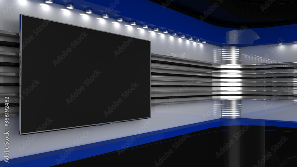 Tv Studio. Backdrop for TV shows. TV on wall. News studio. The perfect ...