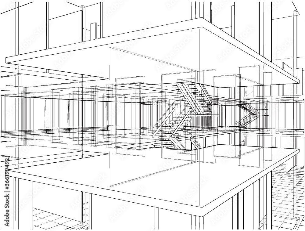 Abstract Construction Structure Of Line Vector. Illustration Isolated ...