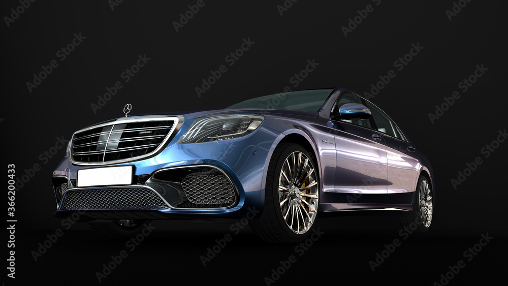 Mercedes-Benz S-Class on a black background Stock Photo | Adobe Stock