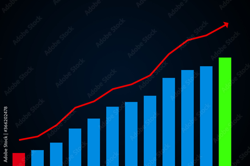 Stock market coronavirus impact in 2020 abstract financial chart with ...