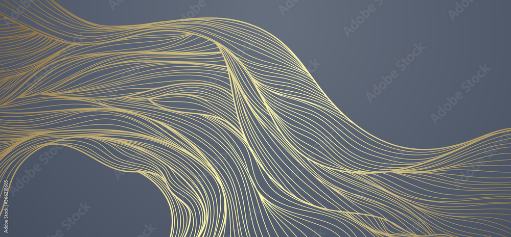Golden lines pattern background. Luxury gold Line arts wallpaper ...