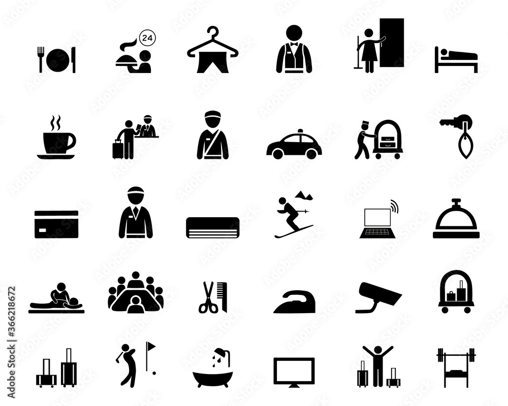 Big collection of hotel icons. High quality pictograms for web design ...
