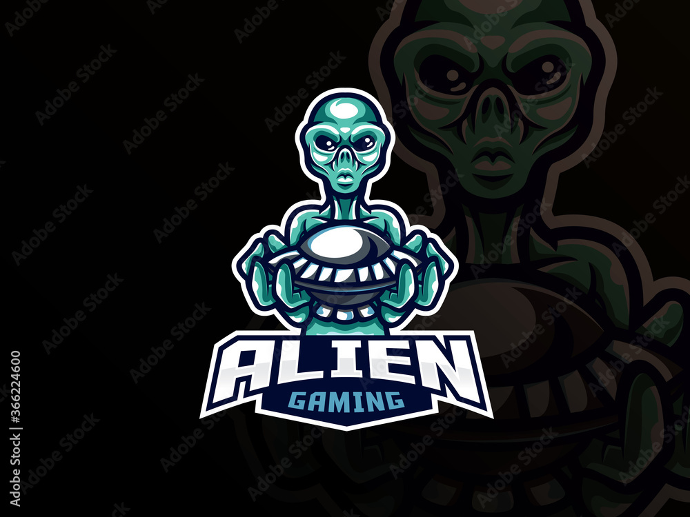 Alien mascot sport logo design Stock Vector | Adobe Stock