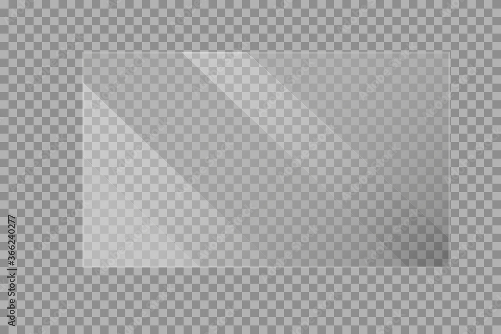 Glass on transparent background. Realistic transparent glass window ...