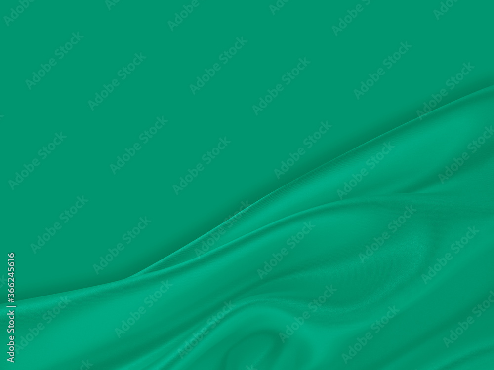 Beautiful elegant wavy emerald green satin silk luxury cloth fabric ...
