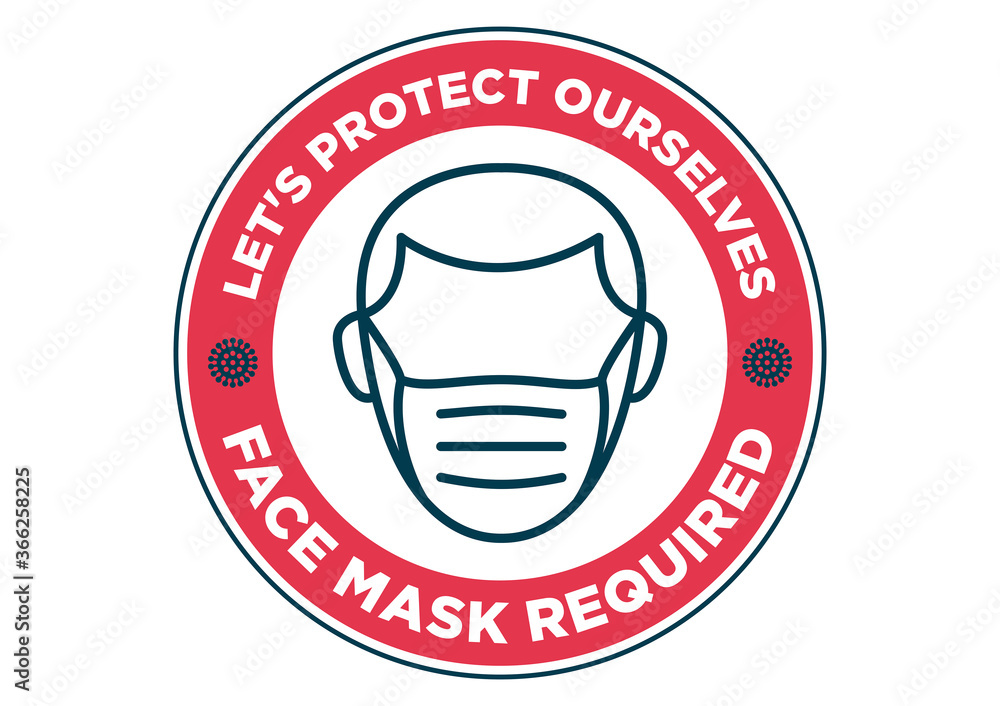 Face mask required sign against covid-19 Stock Vector | Adobe Stock