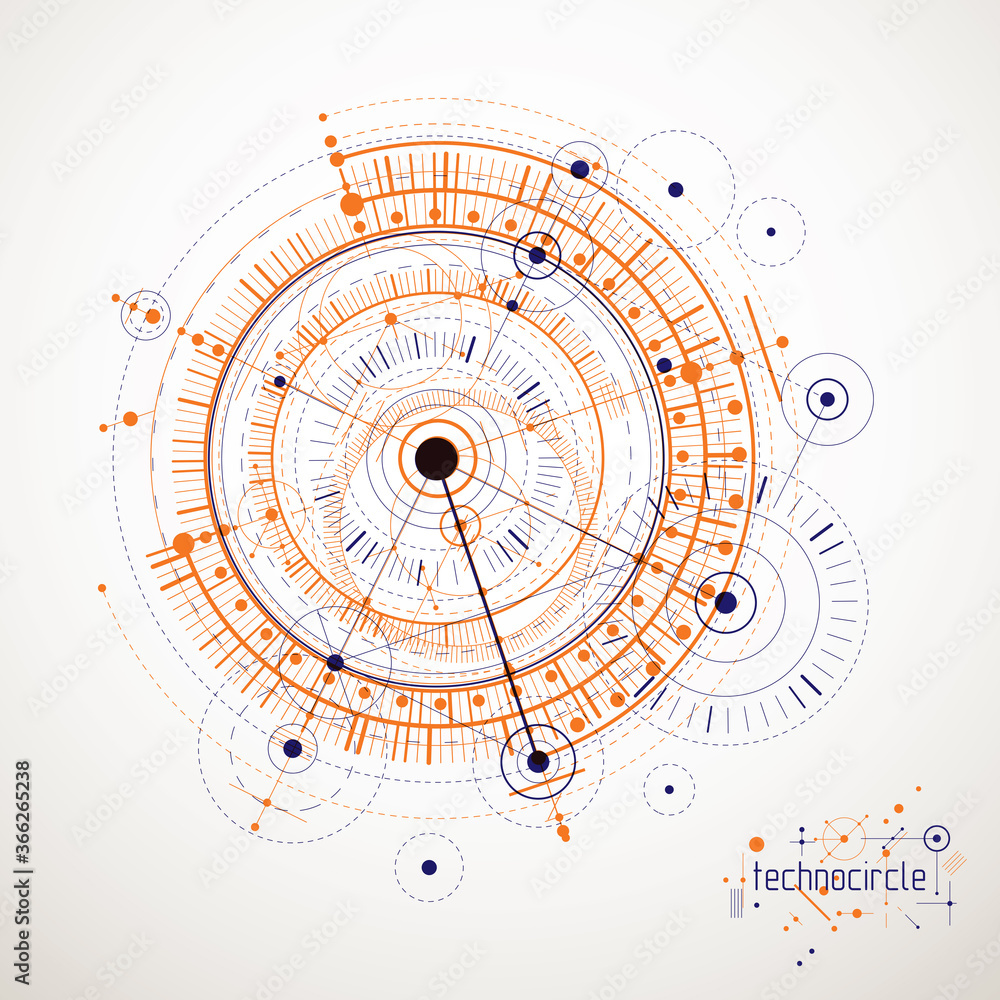 Engineering technology vector wallpaper made with circles and lines ...