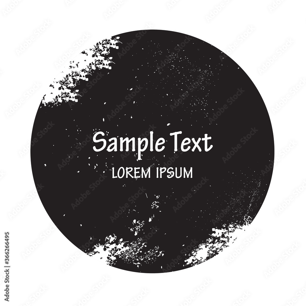 Circle grunge stamp. Round vector isolated on white background. Black ...