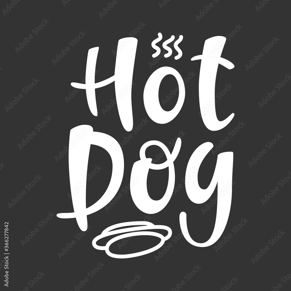 Hot Dog vector hand drawn lettering Stock Vector | Adobe Stock