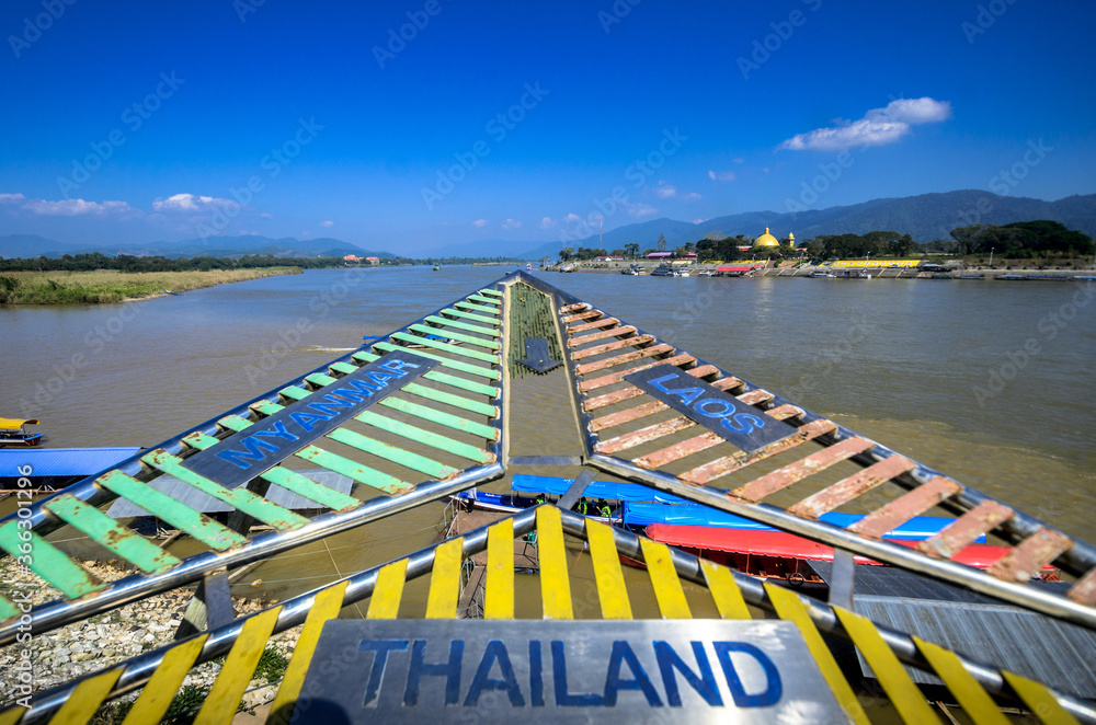 Golden Triangle. A famous natural border by Mekong River that separates ...