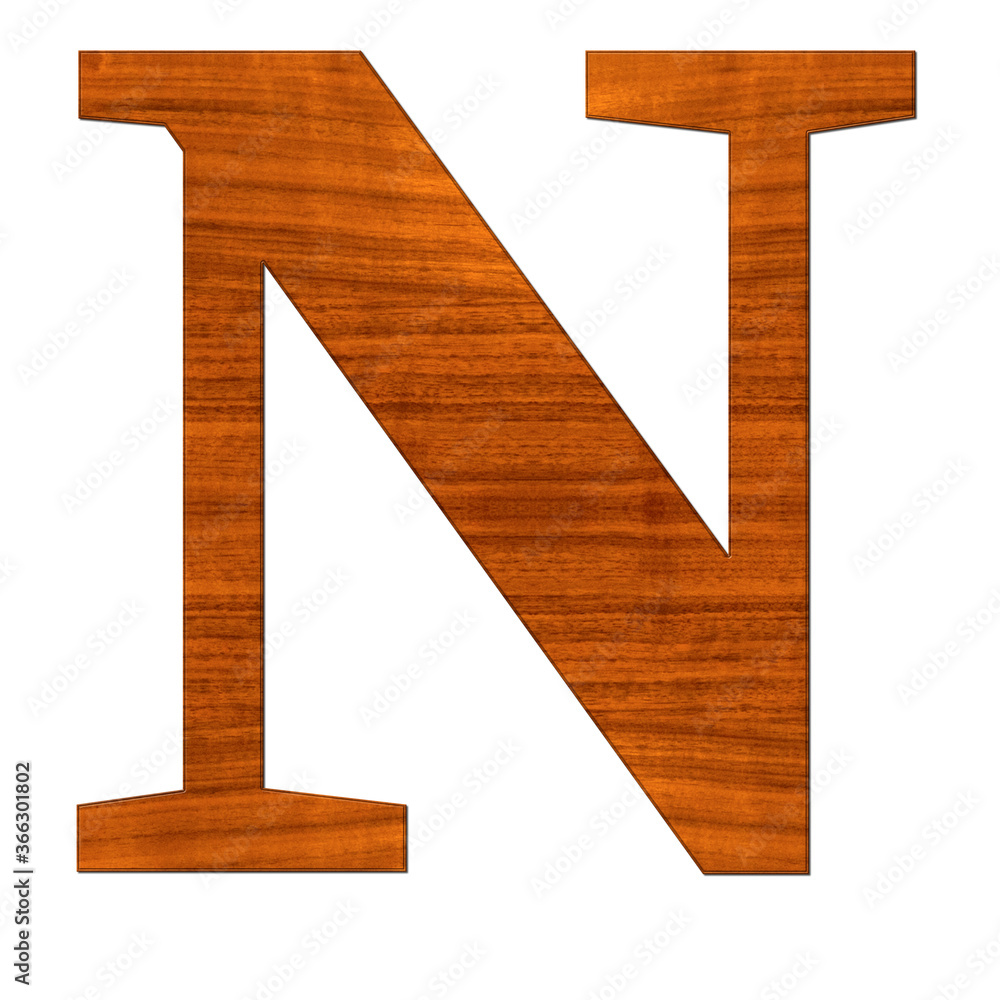 Nu, Greek alphabet wooden texture Stock Illustration | Adobe Stock