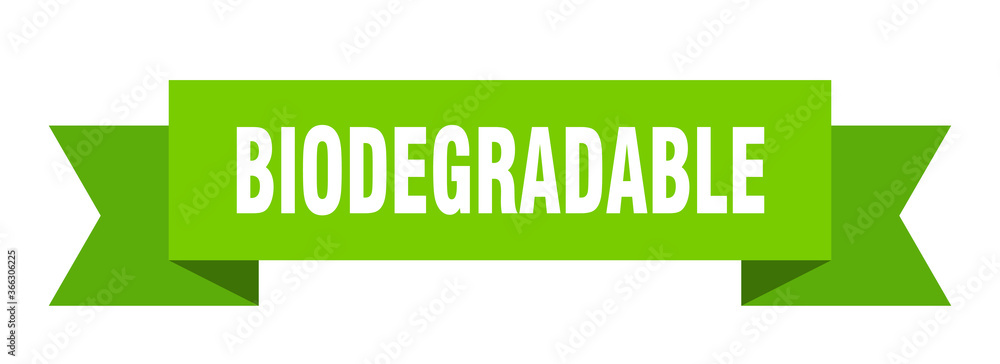 biodegradable ribbon. biodegradable paper band banner sign Stock Vector ...