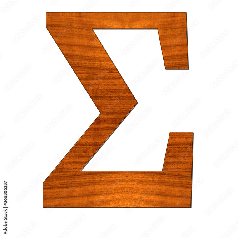 Sigma, Greek alphabet wooden texture Stock Illustration | Adobe Stock