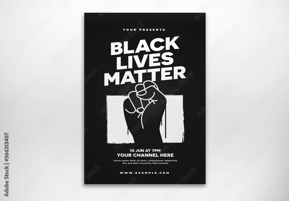 Black Lives Matter Flyer Layout Stock Template | Adobe Stock