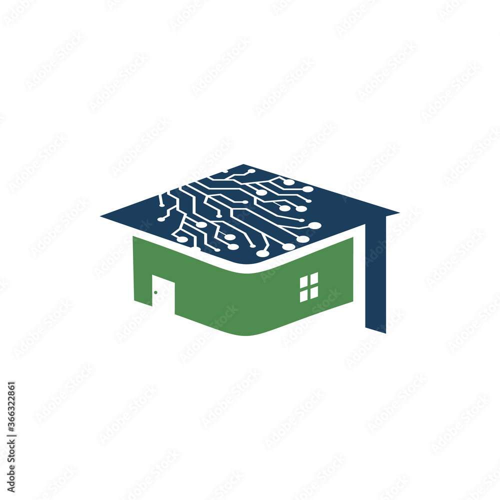 Technology school logo design concept. Artificial intelligent ...
