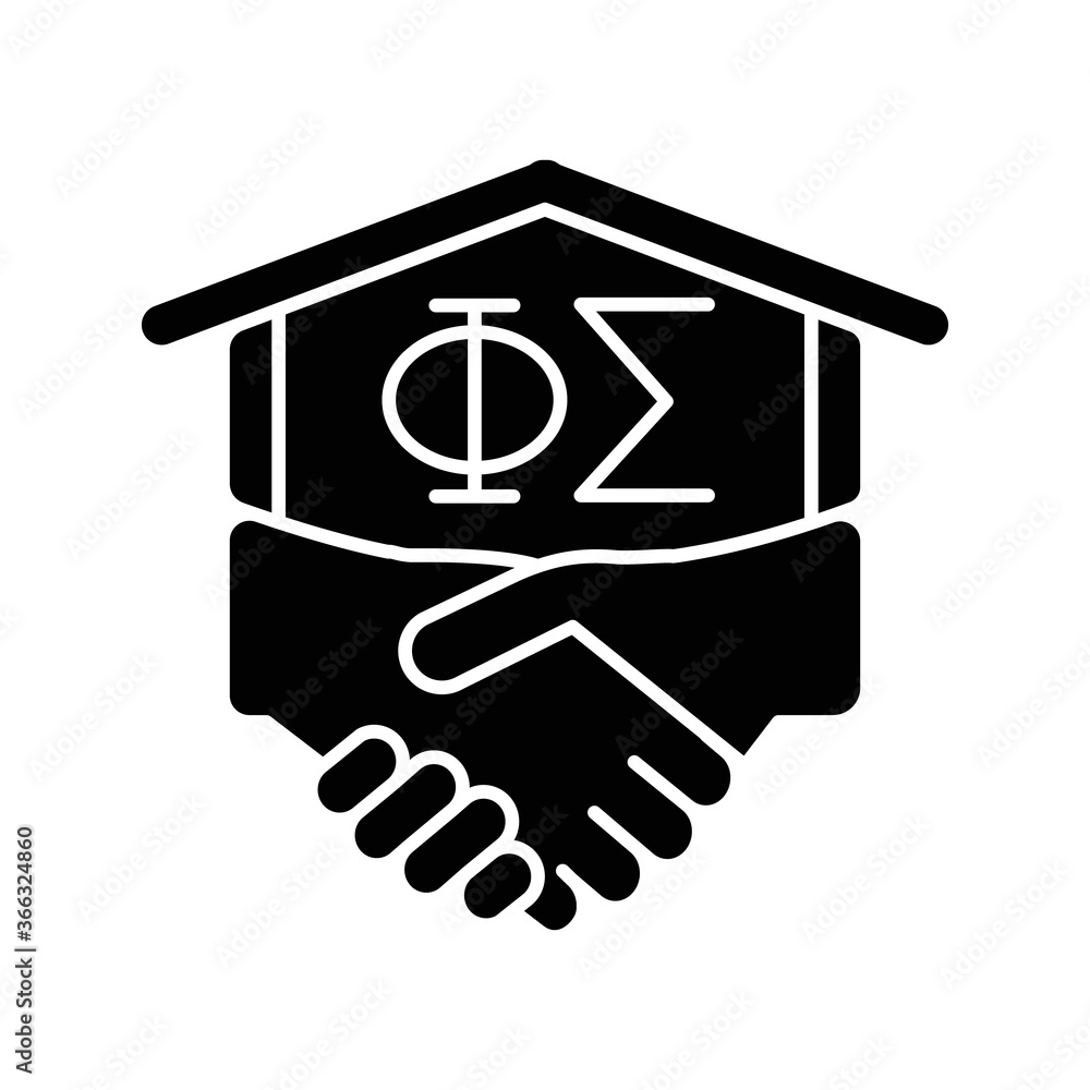 Vecteur Stock Fraternity black glyph icon. Fraternal organization in ...