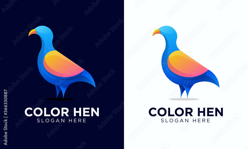 Colorful Hen logo template Stock Vector | Adobe Stock