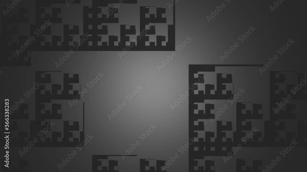 Growing black lines turn into boxes animated fractal pattern on ...