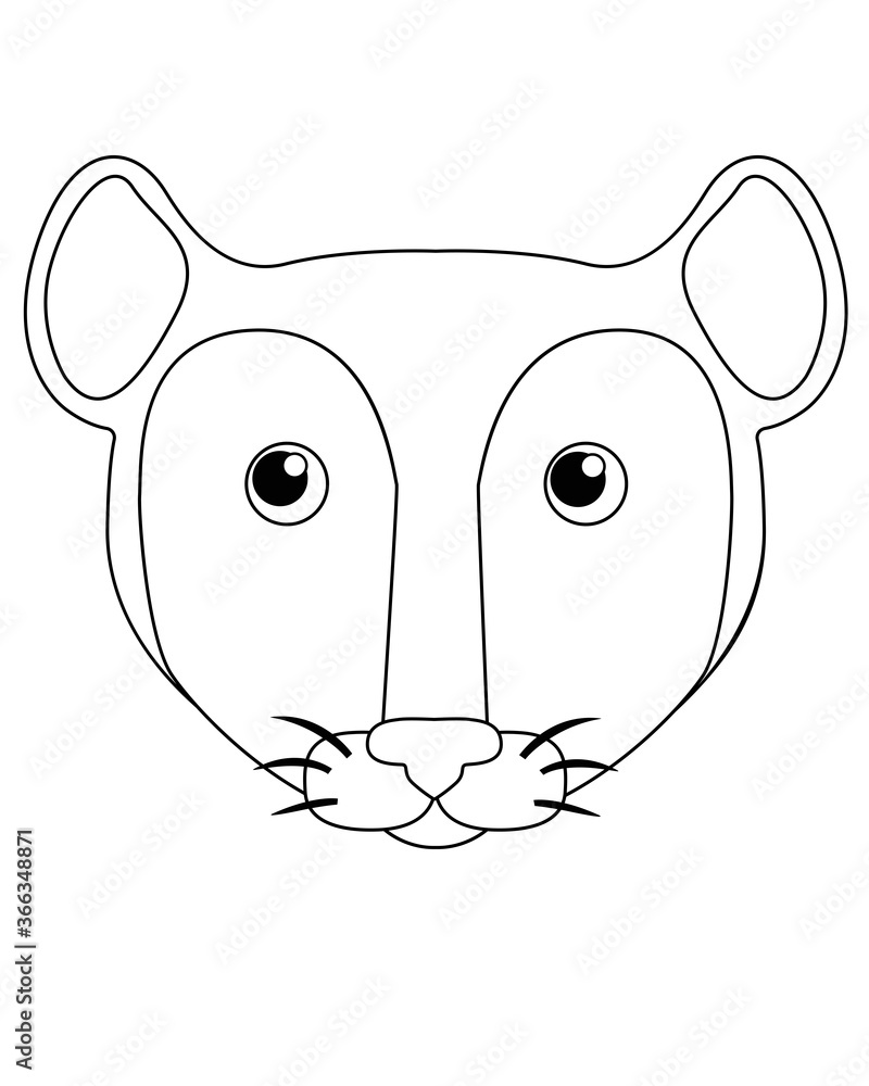 Cute mouse or rat - vector linear picture for coloring. Mouse face ...
