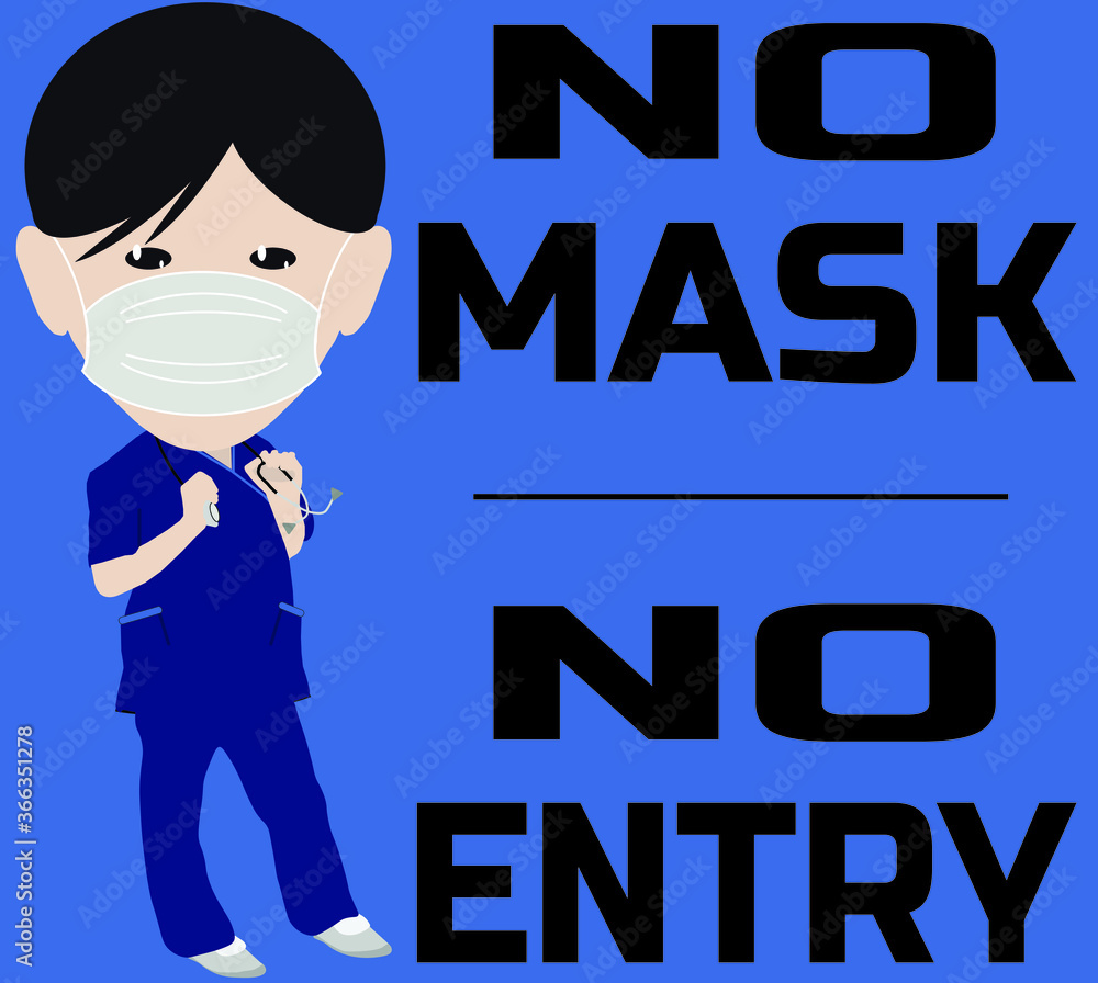 No Mask No Entry Sign Stock Vector | Adobe Stock
