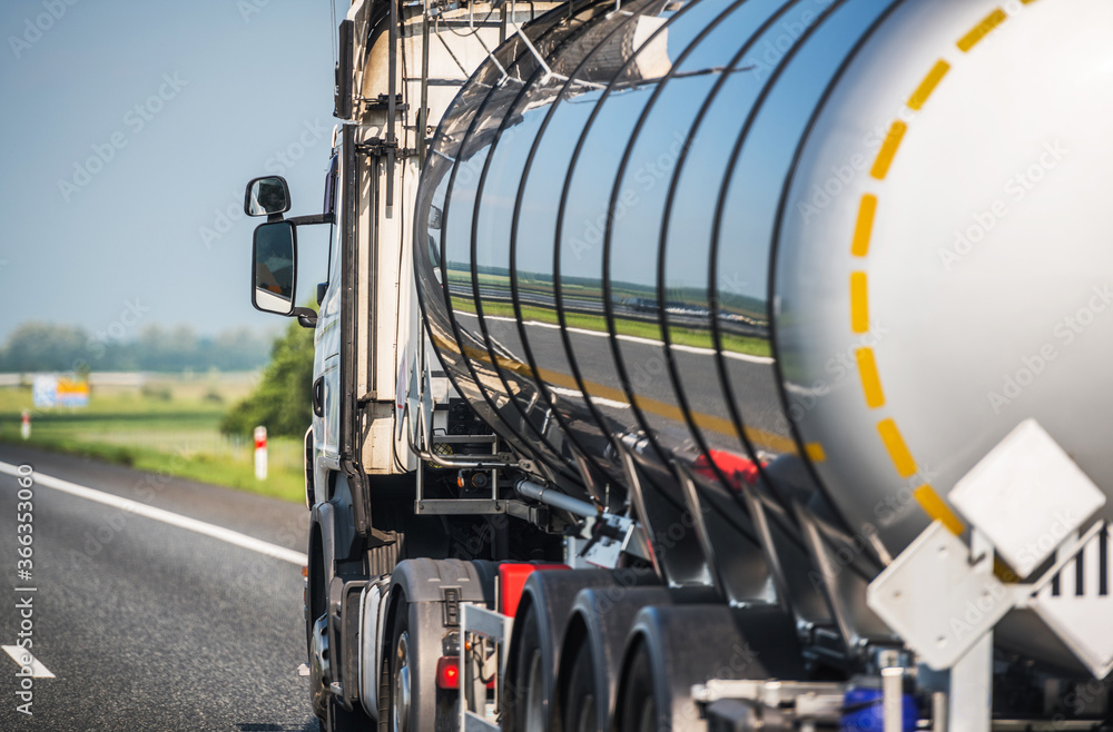 Tank Trailer Semi Truck on a Highway Stock Photo | Adobe Stock