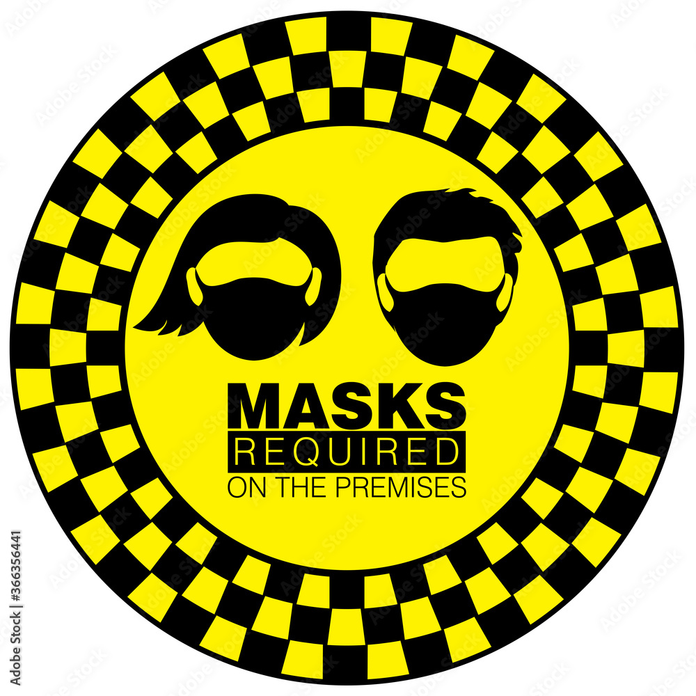 Vector illustration of Warning or Caution sign to Wear a Mask on a ...