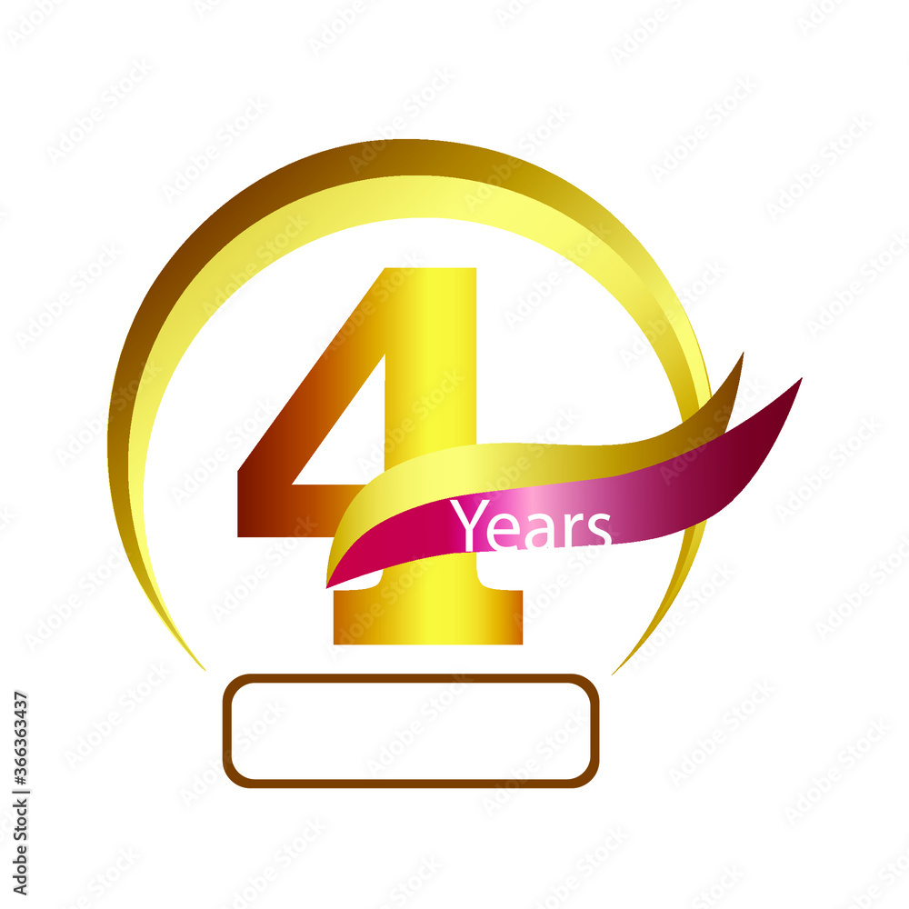 4th. Logo of the 4th golden anniversary celebration in gold. Fourth ...