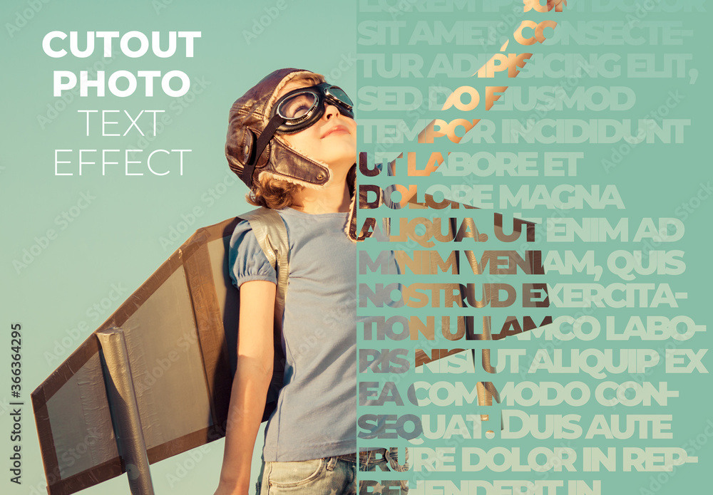 Cutout Photo Text Effect Mockup Stock Template | Adobe Stock