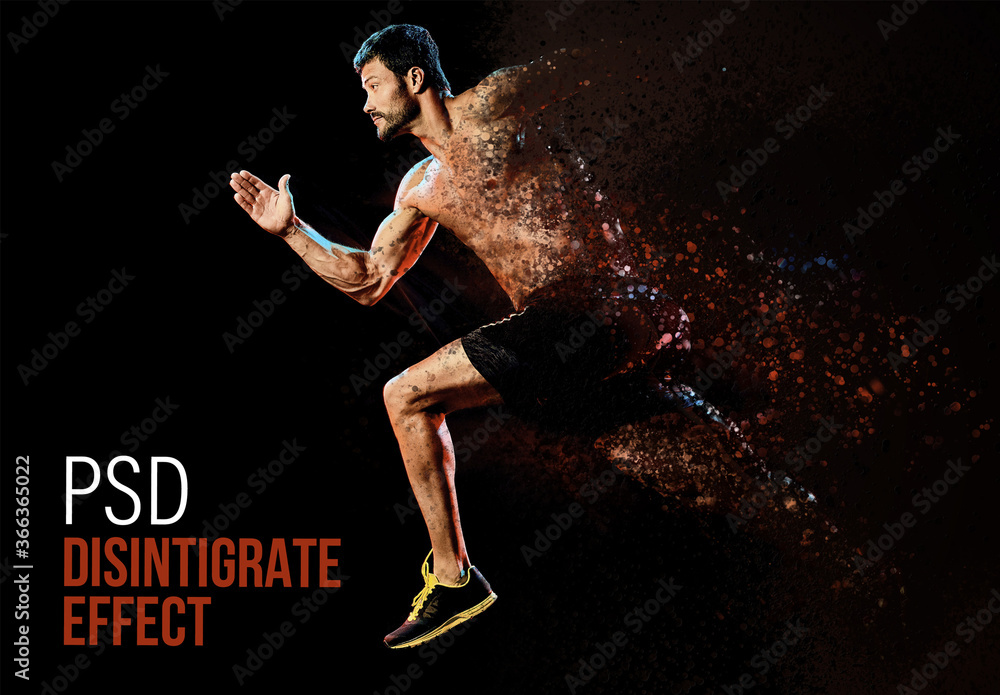 Disintegrate Photo Effect Mockup Stock Template | Adobe Stock