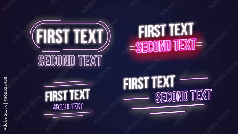 Neon Lights Titles Stock Template | Adobe Stock