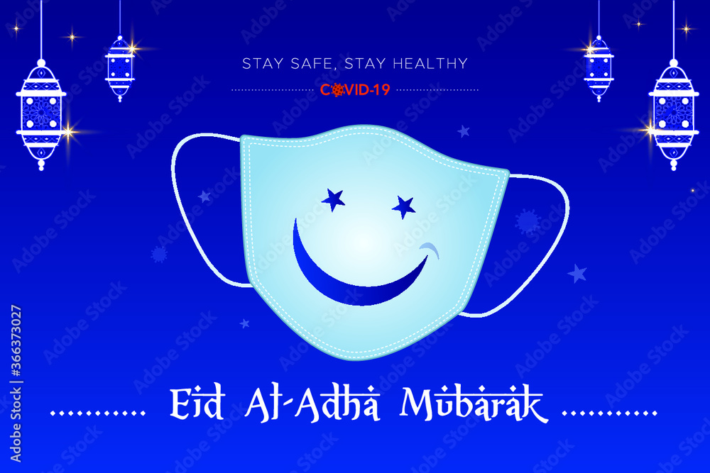 Eid Al Adha concept. Happy Eid Al Adha. Eid mubarak concept. mask ...