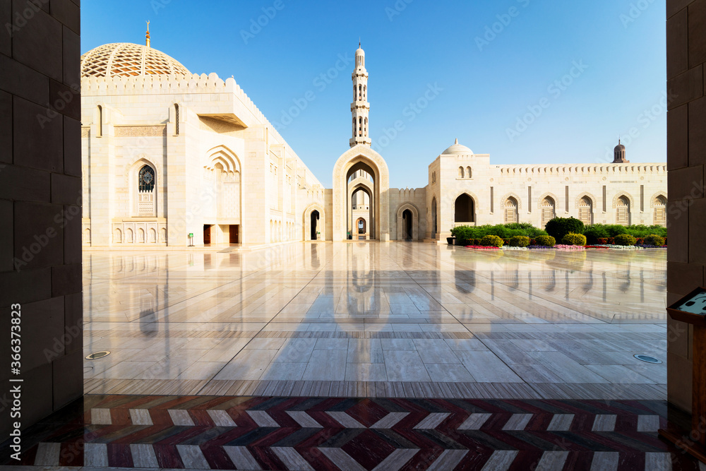 Sultan Qaboos Grand Mosque. Grand mosque In Muscat. The Muscat mosque ...