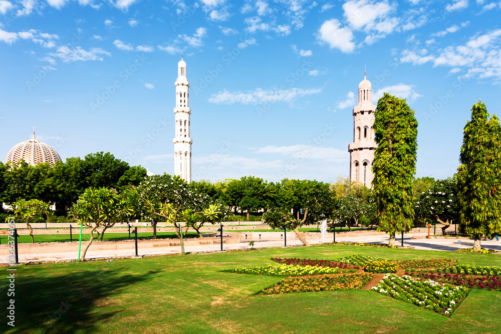 Sultan Qaboos Grand Mosque. Grand mosque In Muscat. The Muscat mosque ...