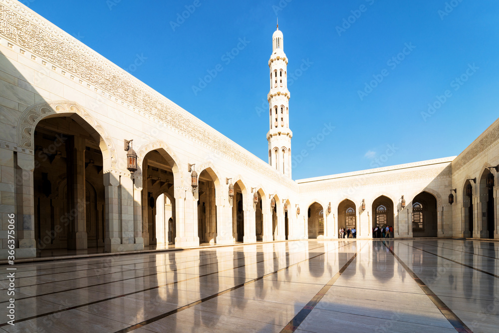 Sultan Qaboos Grand Mosque. Grand mosque In Muscat. The Muscat mosque ...