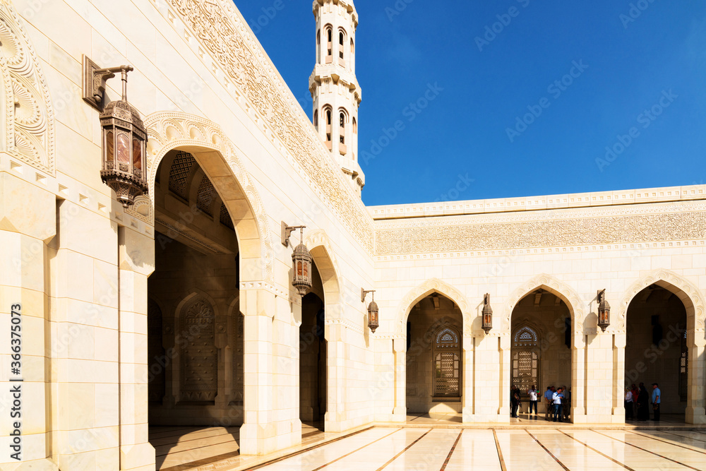 Sultan Qaboos Grand Mosque. Grand mosque In Muscat. The Muscat mosque ...