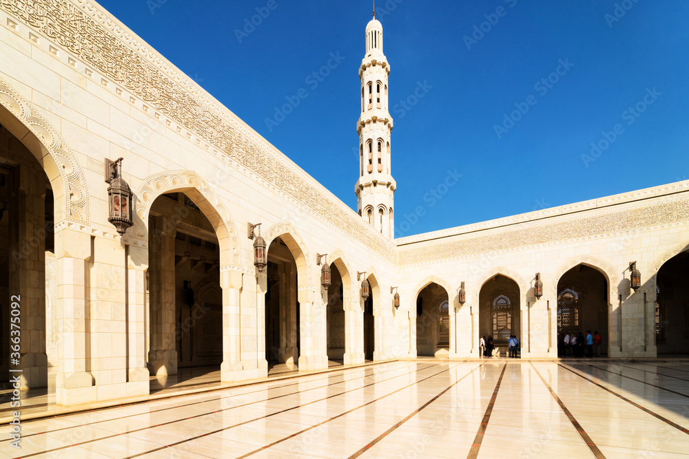 Sultan Qaboos Grand Mosque. Grand mosque In Muscat. The Muscat mosque ...