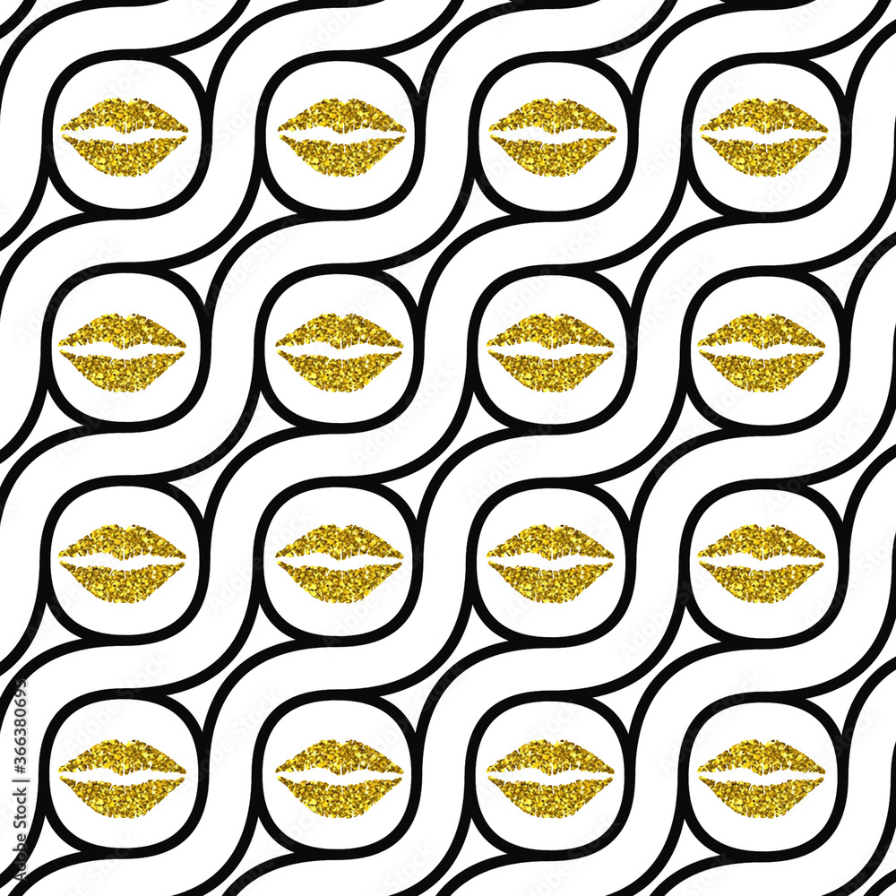 Girl woman Lips Patterns Texture seamless background, 3d illustration ...