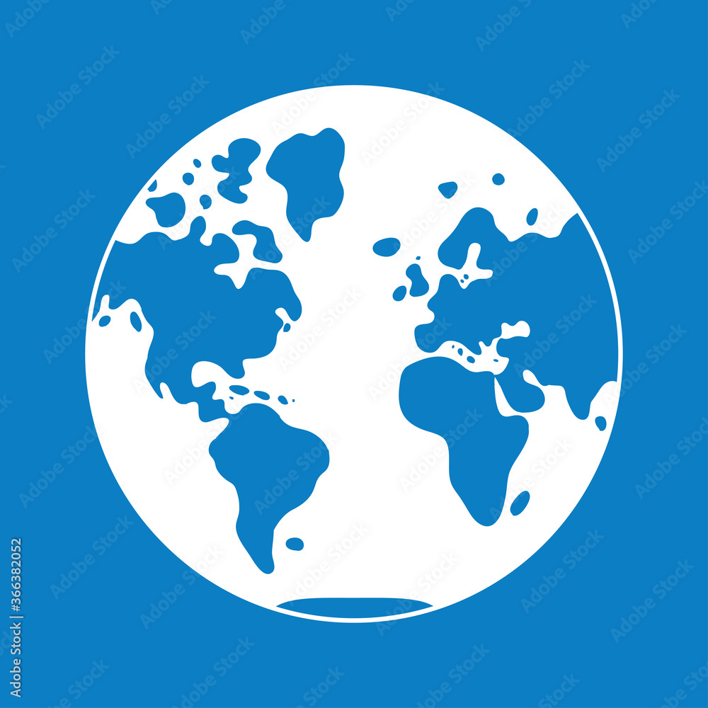 World map, globe western hemisphere icon. Stock Vector | Adobe Stock