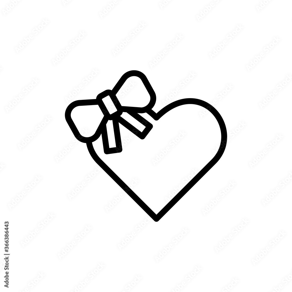 Heart, bow, love icon. Simple line, outline vector elements of marriage ...