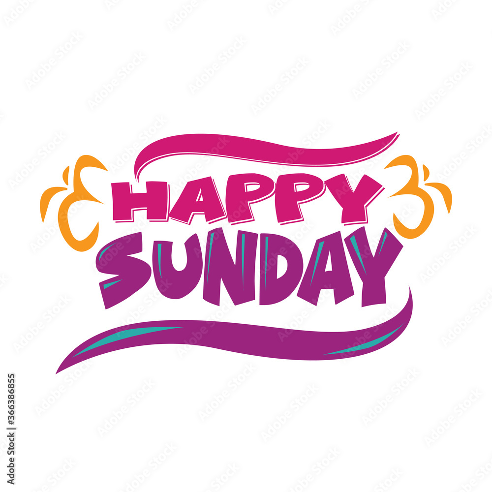 happy sunday greeting poster illustration Stock Vector | Adobe Stock