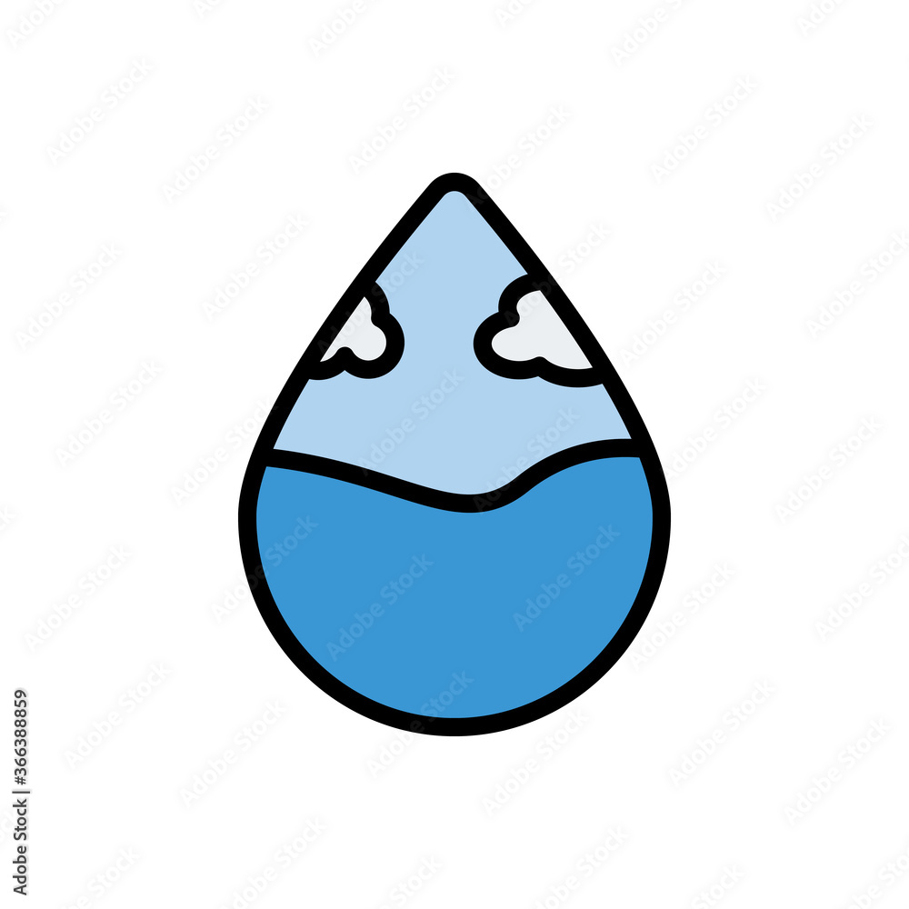 Ocean, drop, water icon. Simple color with outline vector elements of ...