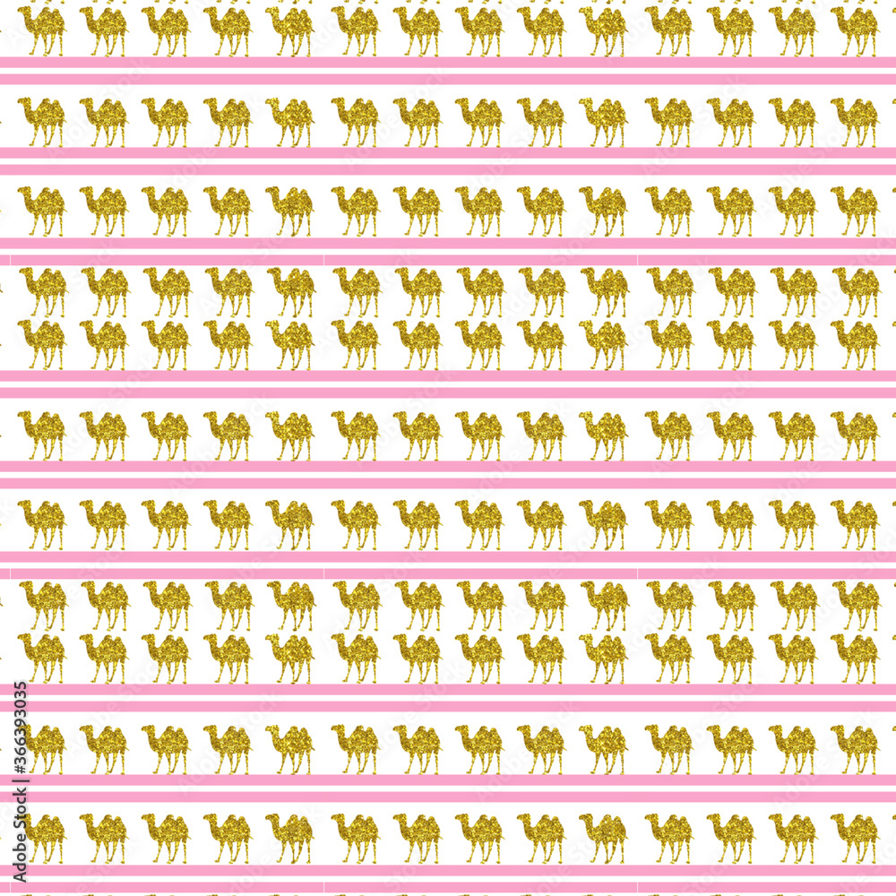 Golden Camel Patterns Texture seamless background, 3d illustration ...