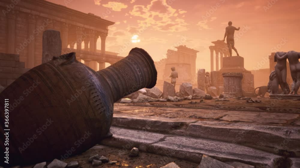 Ancient City, 3D Animation with real photo-scanned archaeological sites ...