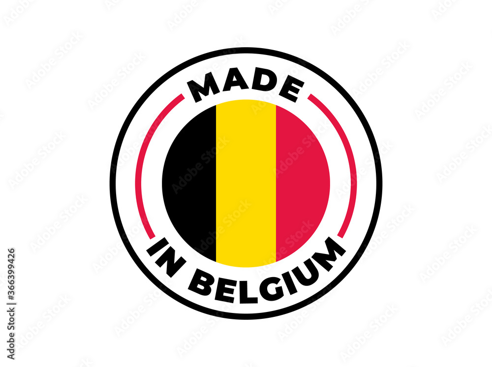 "Made in Belgium" vector icon. Illustration with transparency, which ...