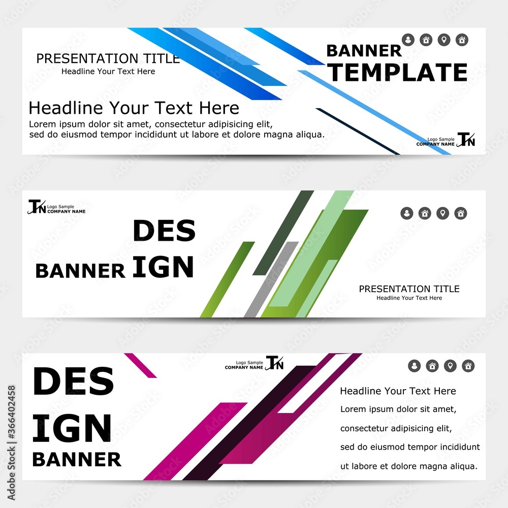 Horizontal banner template design. Design a standard size and simple ...