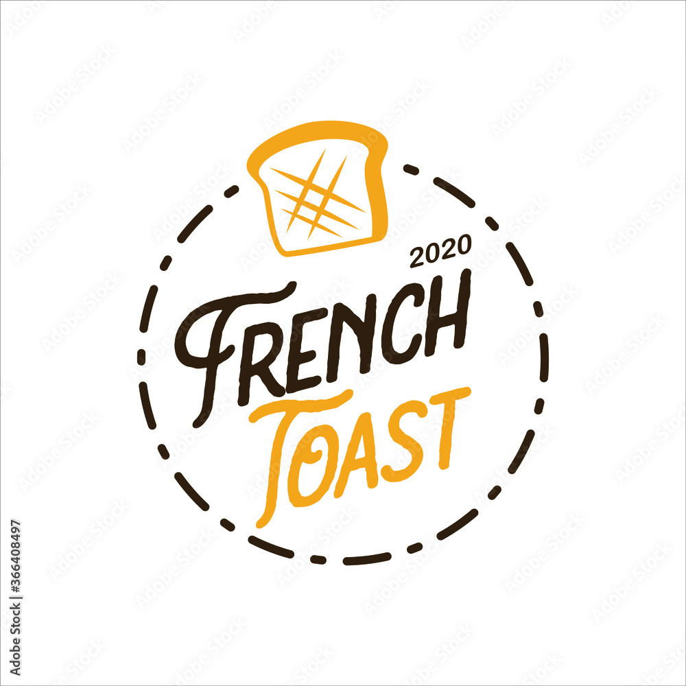 bakery logo ideas french toast badge template. organic tasty egg bread ...
