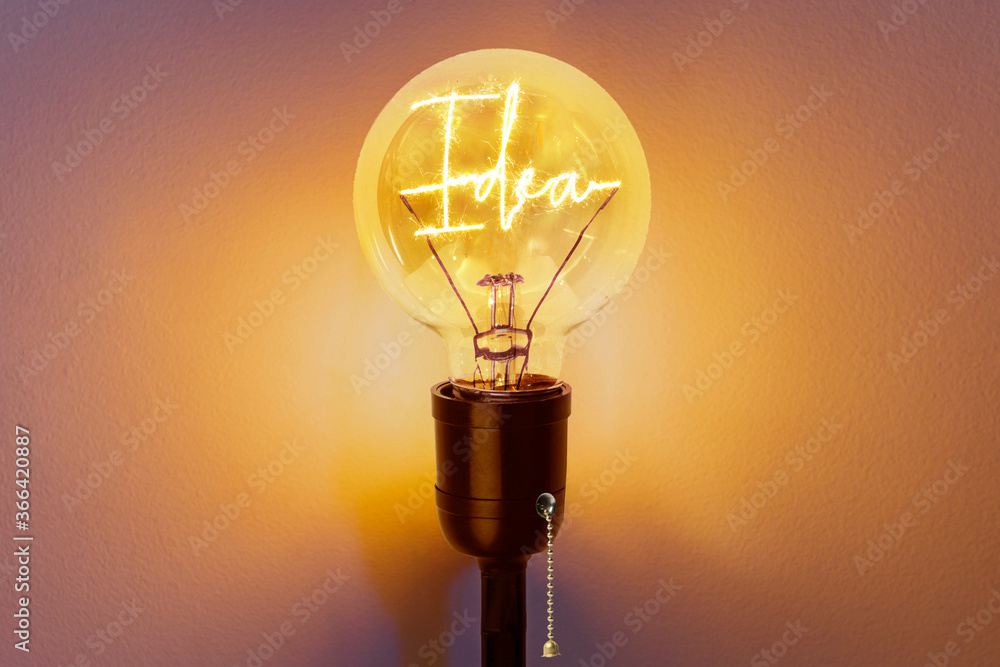Idea Creative Thinking Light Bulb Concept Art Stock Photo | Adobe Stock